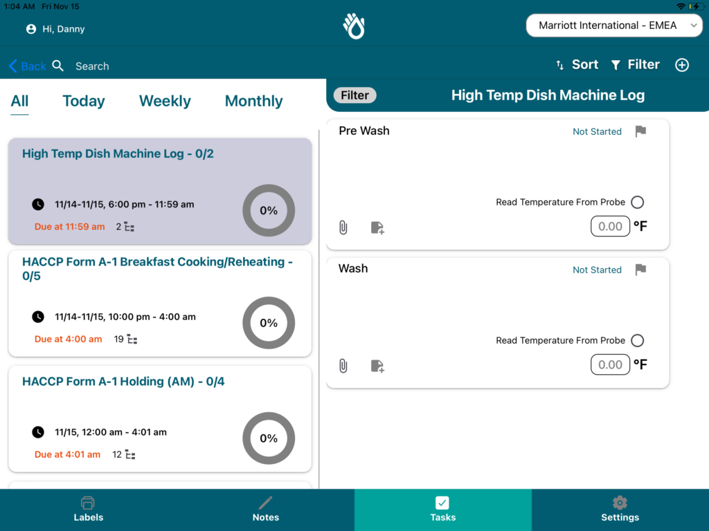 Marriott Tasklist Catalog | PathSpot Technologies