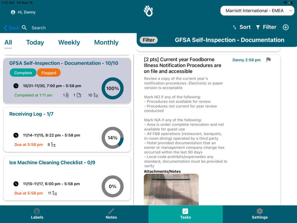 Marriott Tasklist Catalog | PathSpot Technologies